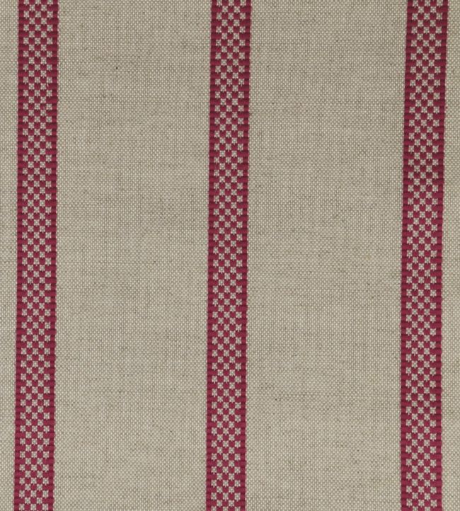 Hopsack Stripe Fabric by Ian Mankin in Peony | Jane Clayton