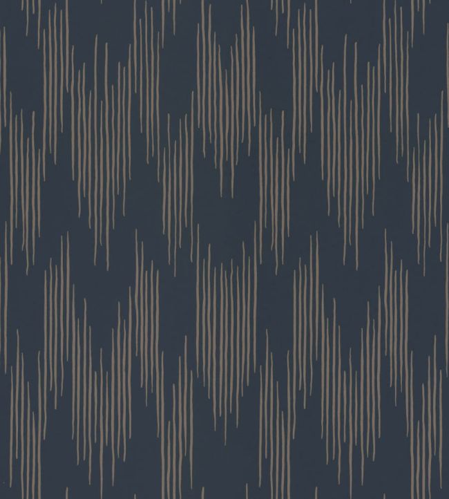 Ikat Wallpaper in Midnight Blue by Langelid Von Bromssen | Jane Clayton