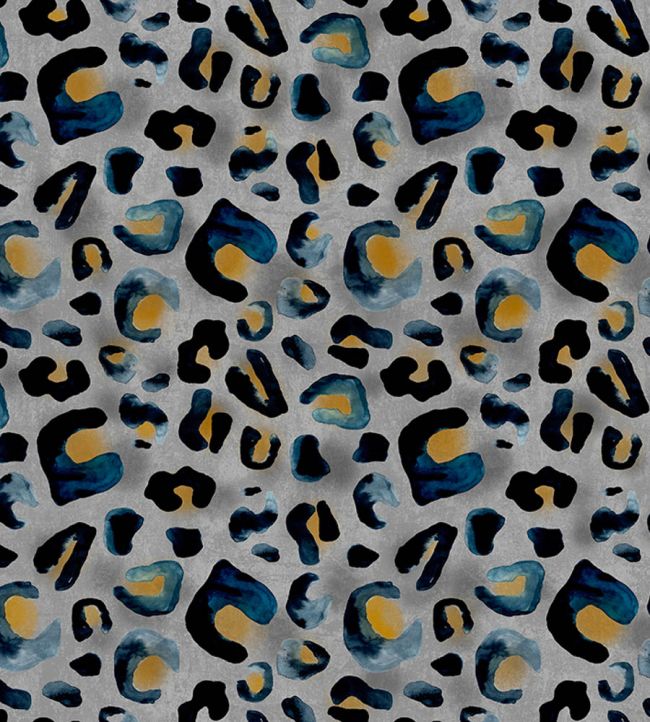 Inky Leopard Velvet Fabric in Indigo by Avalana | Jane Clayton