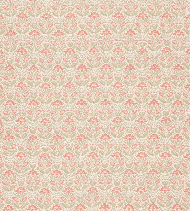 Iris Meadow Cotton Fabric in Pink/Green by GP & J Baker | Jane Clayton