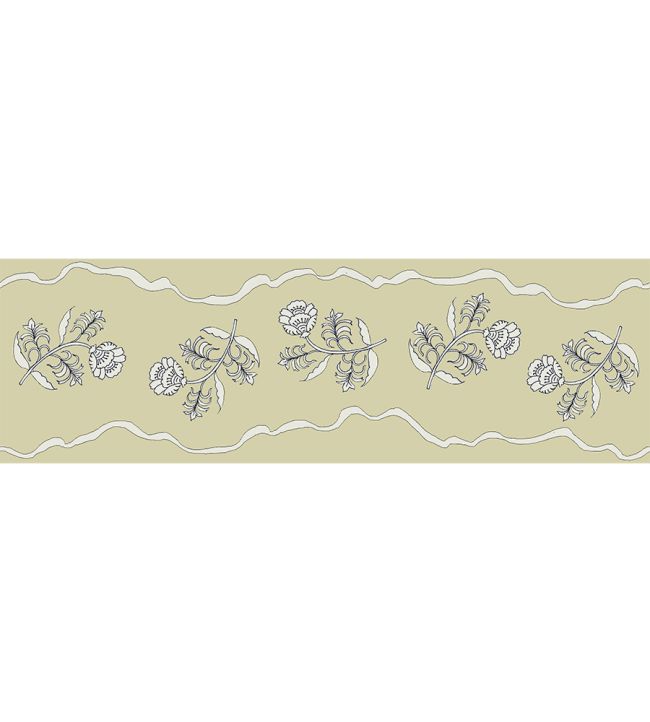 Jaipur Border 8cm Wallpaper in Olive by Parker & Jules | Jane Clayton