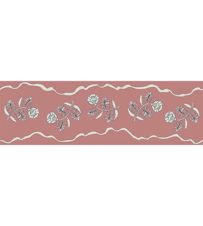 Jaipur Border 5cm Wallpaper in Raspberry by Parker & Jules | Jane Clayton