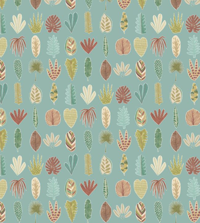 Leaf Boogie Wallpaper in Seafoam by Ohpopsi | Jane Clayton