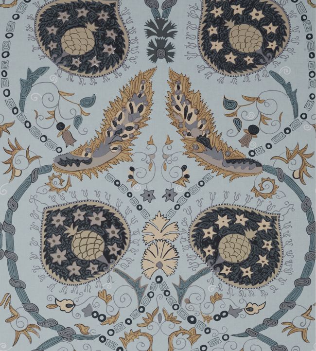 Lewis Wallpaper in Mineral Blue by Thibaut | Jane Clayton