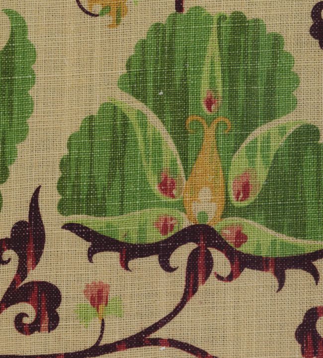 Zarafshan Fabric by Lewis & Wood in Lime/Damson | Jane Clayton
