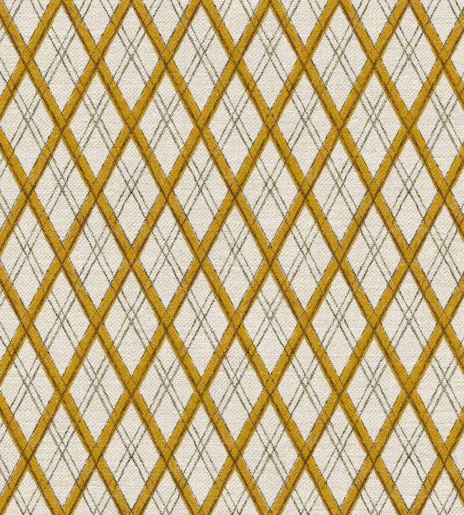Little Lattice Fabric in Mustard by Ottoline | Jane Clayton