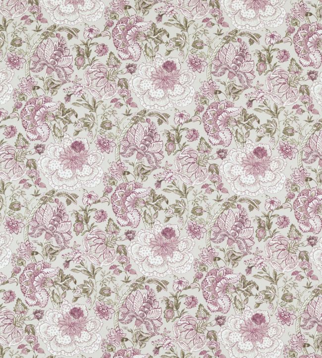 Lucienne Fabric in Raspberry/Linen by Clarke & Clarke | Jane Clayton