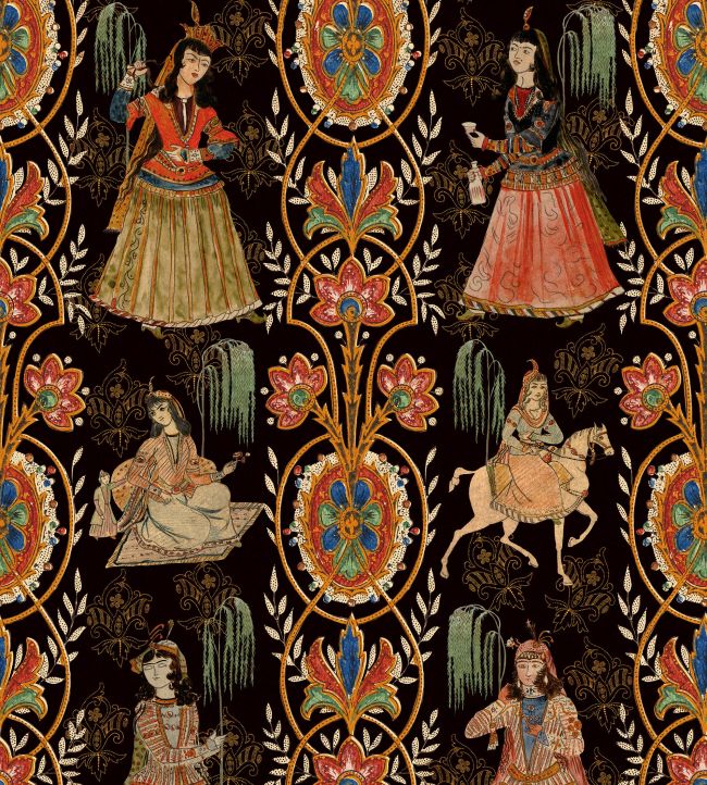 Maghrebian Folktale Wallpaper in Black/Red by MINDTHEGAP | Jane Clayton