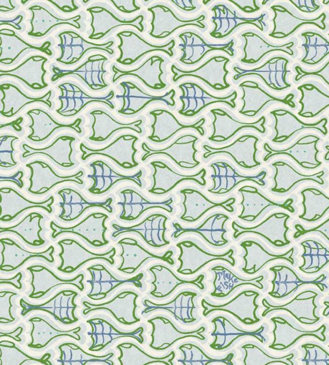 Make Fish Wallpaper in Grass by Christopher Farr Cloth | Jane Clayton