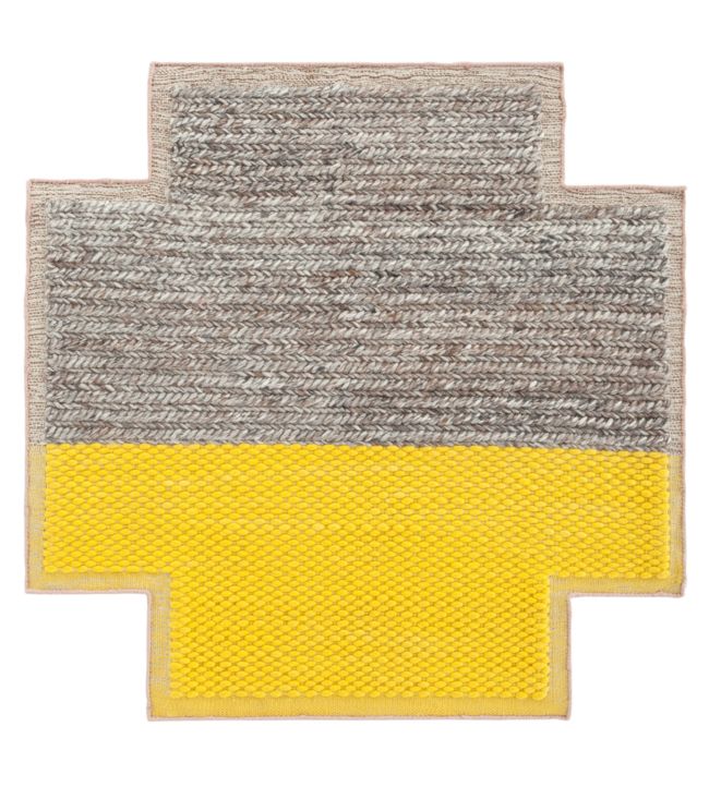 Mangas Space Square Plait Rug in Yellow by GAN | Jane Clayton
