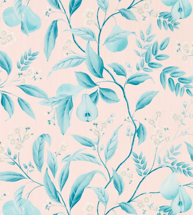 Marie Wallpaper in Rose / Lagoon by Harlequin | Jane Clayton