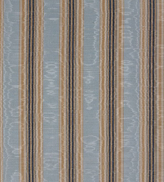 Misa Moire Stripe Fabric by Marvic in Turquoise | Jane Clayton