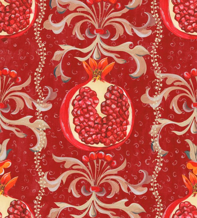 Melagranata Wallpaper in Red by MINDTHEGAP | Jane Clayton