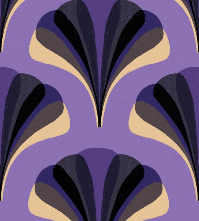 Mezzelune Wallpaper in Melanzane by MINDTHEGAP | Jane Clayton