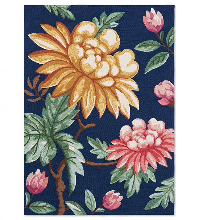 Midnight Garden Rug in Navy by Wedgwood | Jane Clayton