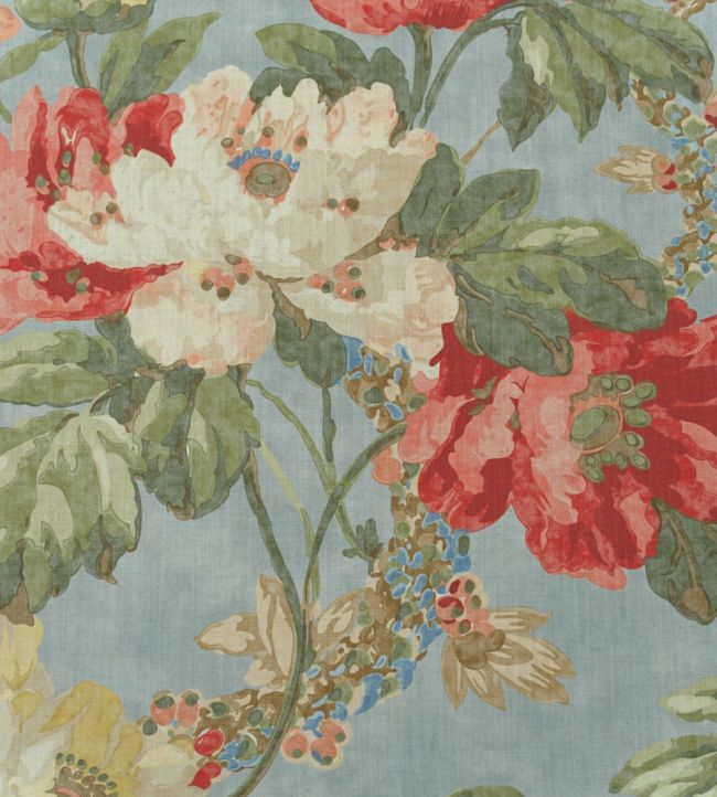 Peony Fabric in Summer Sky by Andrew Martin | Jane Clayton