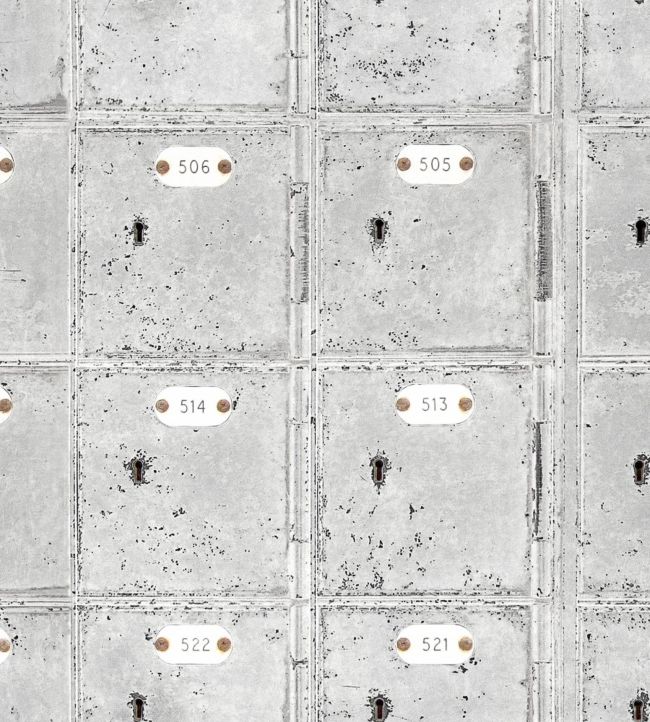 Locker Room Wallpaper in Light Grey by MINDTHEGAP | Jane Clayton