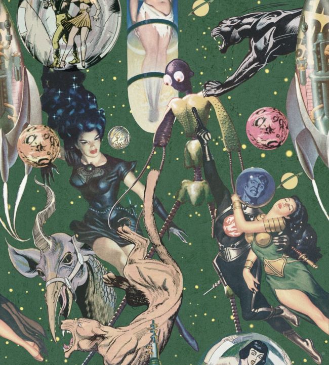 Sci Fi Comics Wallpaper in Green by MINDTHEGAP | Jane Clayton