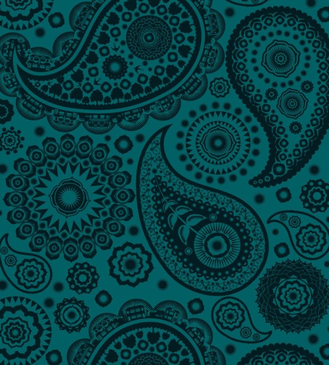 Paisley Crescent Wallpaper by Mini Moderns in Lido | Jane Clayton
