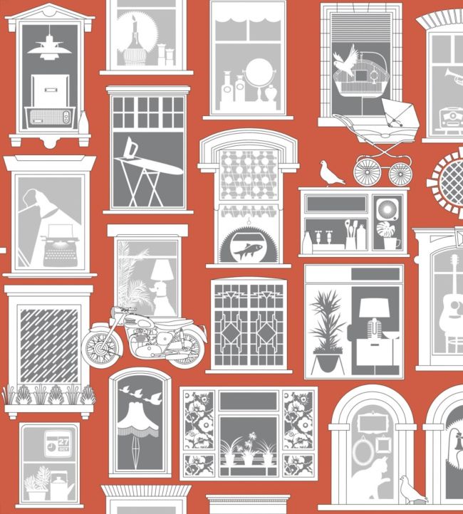 One Day Wallpaper by Mini Moderns in Harvest Orange | Jane Clayton
