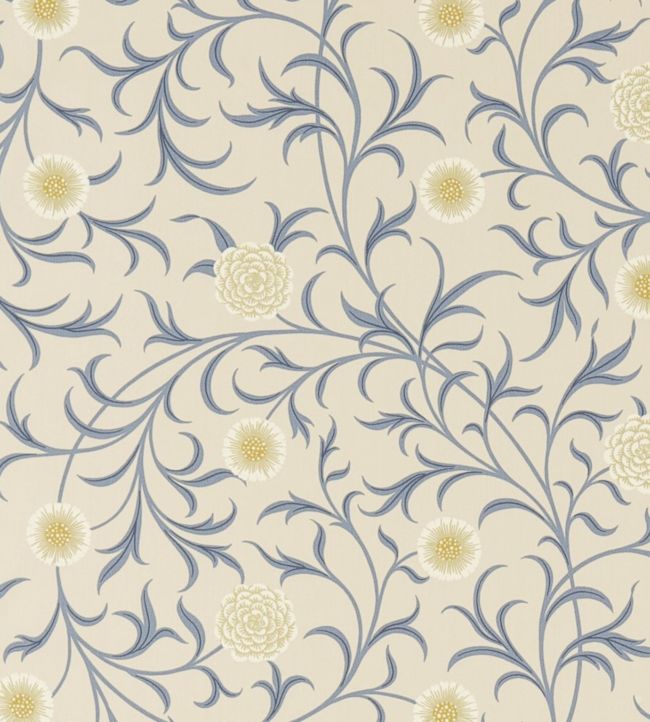 Scroll Fabric in Parchment/Mineral by Morris & co | Jane Clayton