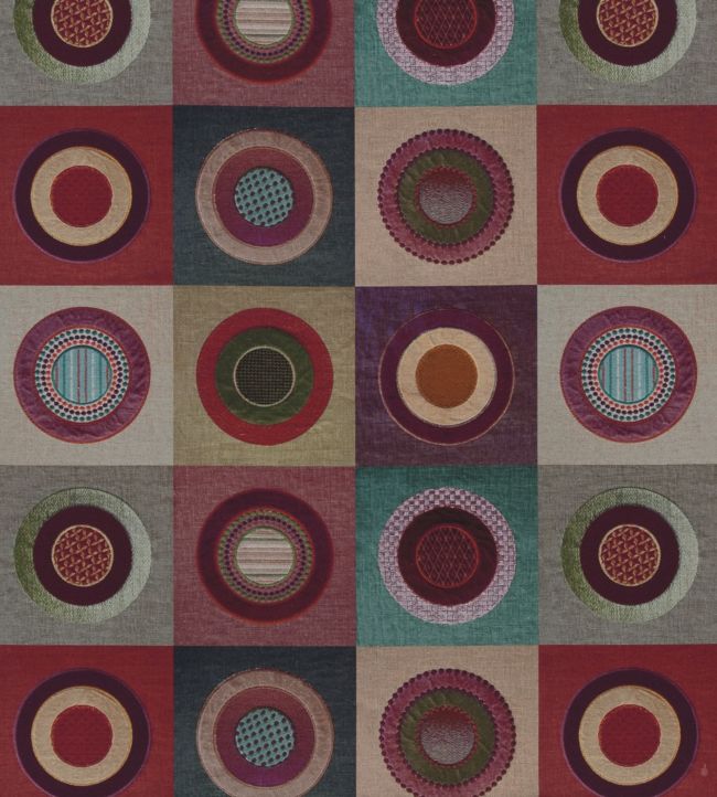 Dress Circle Linen Fabric by Mulberry Home in Red | Jane Clayton