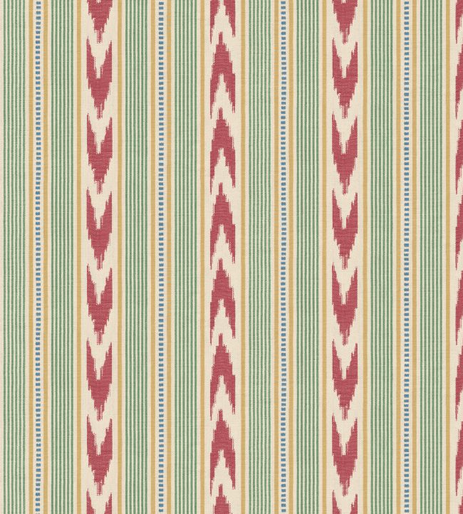Newport Stripe Wallpaper in Red/Green by Mulberry Home | Jane Clayton