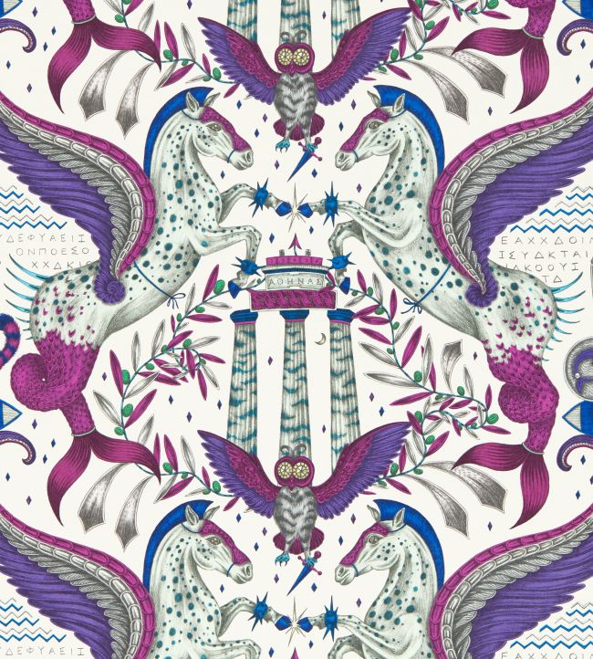 Odyssey Mythos Wallpaper in Violet by Clarke & Clarke | Jane Clayton