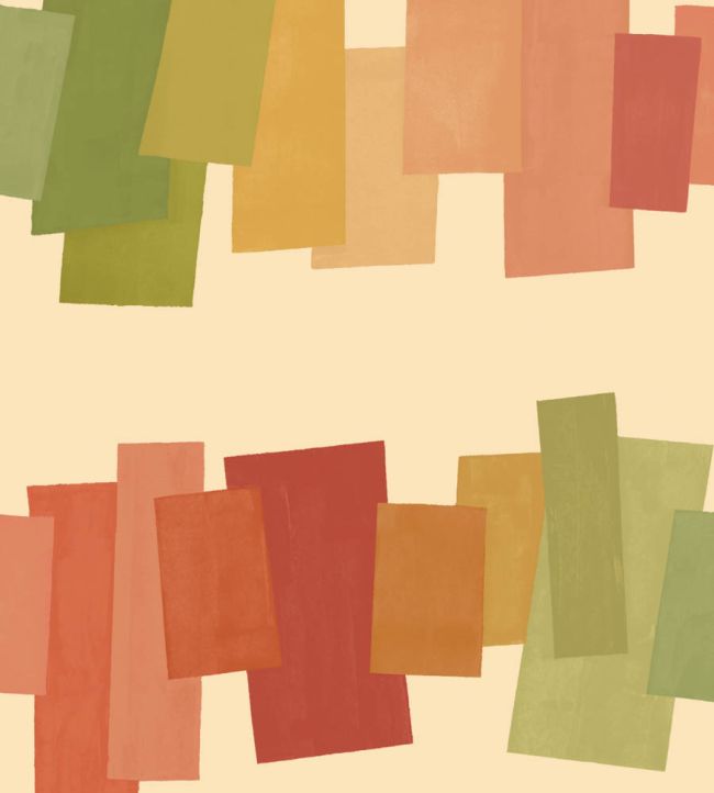 Offset Blocks Wallpaper in Heatwave by Ohpopsi | Jane Clayton
