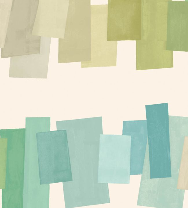 Offset Blocks Wallpaper in Pistachio Twist by Ohpopsi | Jane Clayton