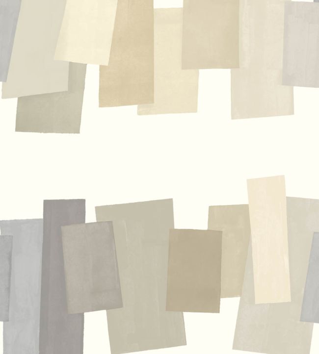 Offset Blocks Wallpaper in Stone by Ohpopsi | Jane Clayton