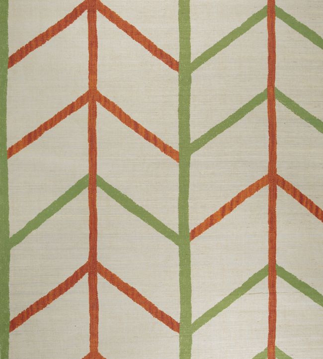 One Way Grass Cloth Wallpaper in Apricot by Christopher Farr Cloth | Jane Clayton