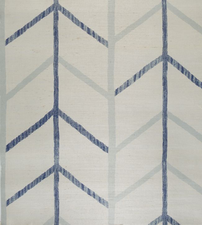 One Way Grass Cloth Wallpaper in Cobalt by Christopher Farr Cloth | Jane Clayton