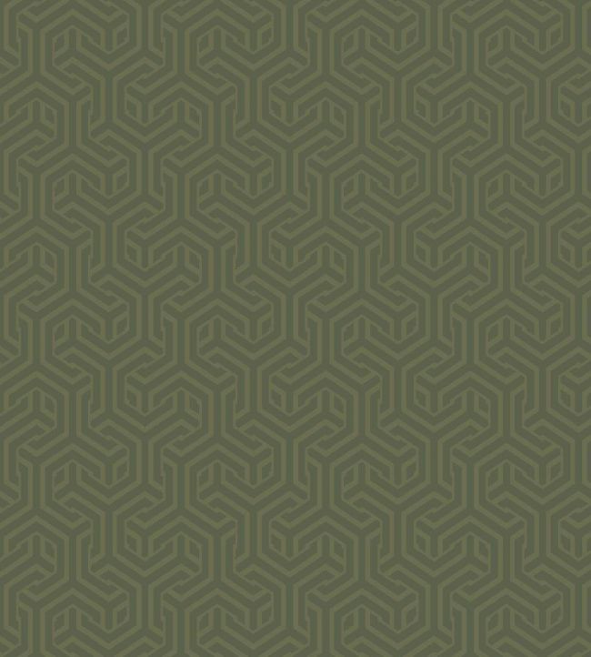 Opus Wallpaper in Moss Green by Arley House | Jane Clayton