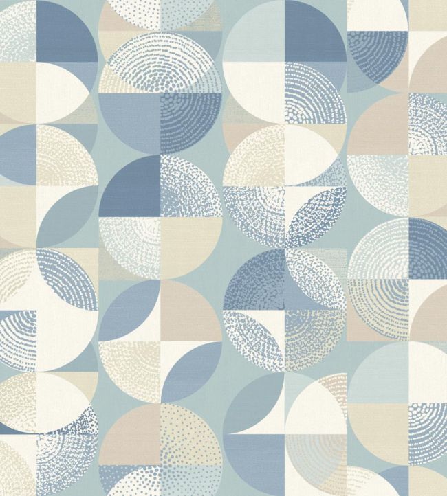 Orb Wallpaper in Copenhagen Blue by Ohpopsi | Jane Clayton