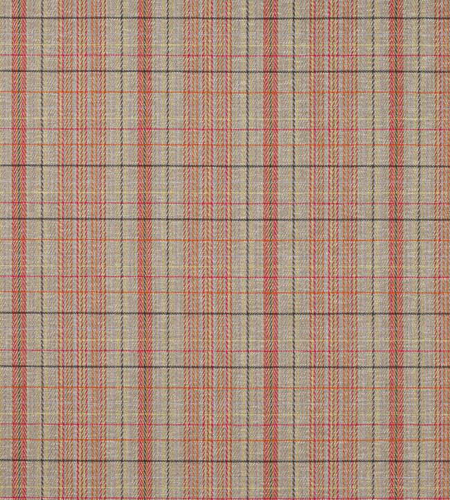 Oxana Check Fabric in Charcoal/Pink by Jane Churchill | Jane Clayton