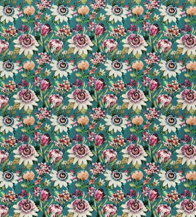 Paradise Velvet Fabric in Teal by Studio G | Jane Clayton