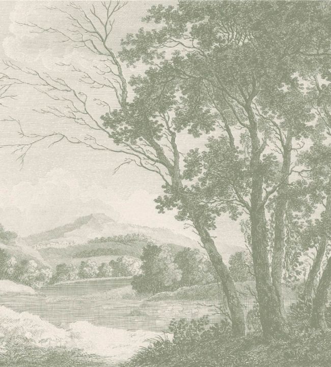 Peaceful Countryside Wallpaper mural in Green by Woodchip & Magnolia ...