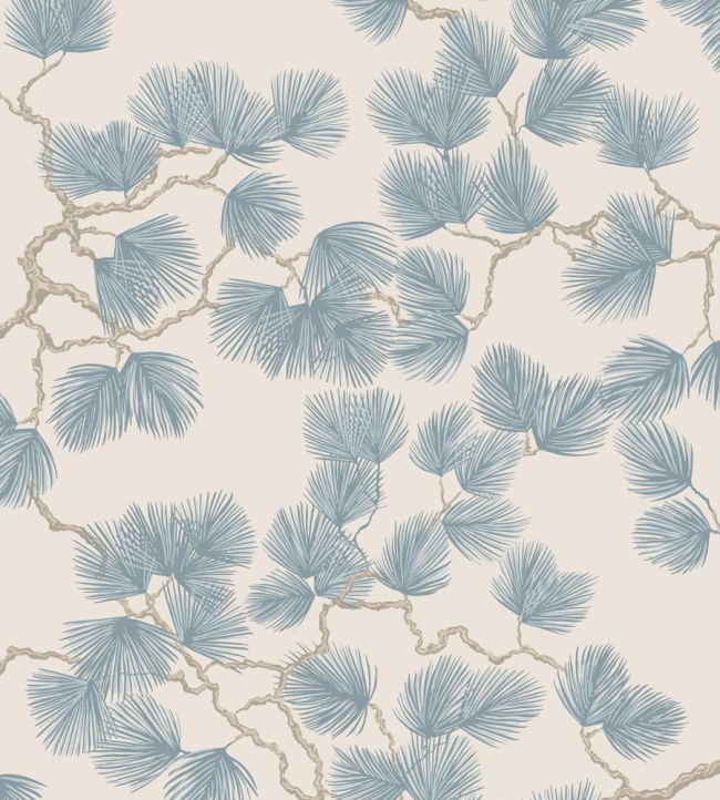 Pine Wallpaper in Misty Blue by Sandberg | Jane Clayton