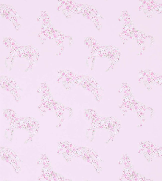 Pretty Ponies Wallpaper in Pink/Vanilla by Sanderson | Jane Clayton