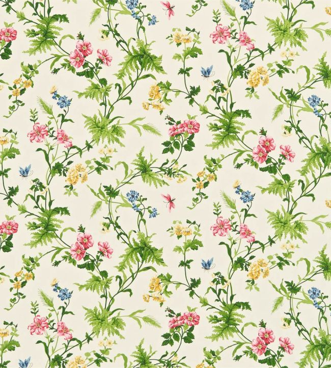 Primrose Hill Fabric in Cherry/Primrose by Sanderson | Jane Clayton