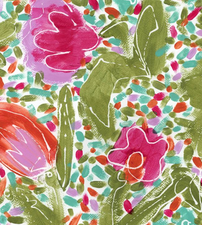 Princess Garden Wallpaper in Green by MINDTHEGAP | Jane Clayton