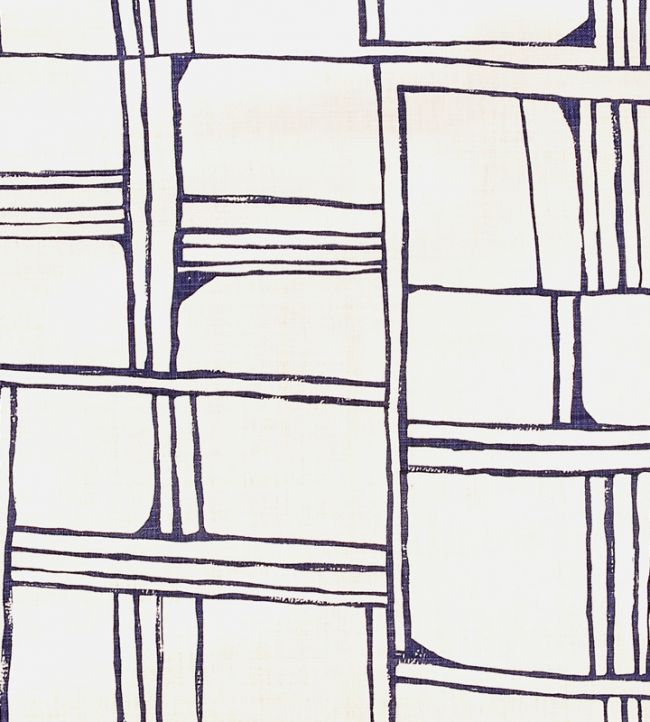 Quadrant Fabric in Indigo by Lisa Miller for Christopher Farr Cloth | Jane Clayton