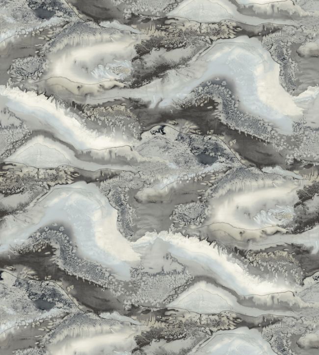Reflected Obsidian Wallpaper in Snowflake by Harlequin | Jane Clayton