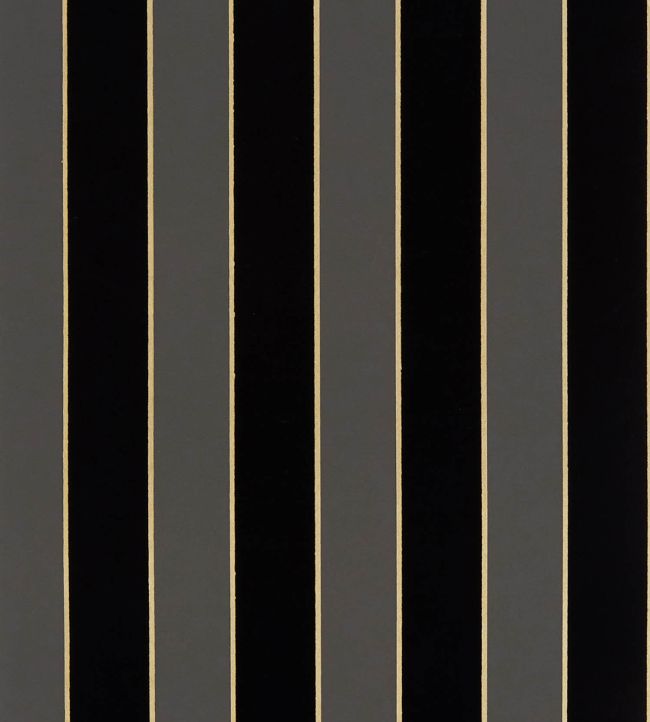 Regency Stripe Wallpaper in Charcoal/Gold by Osborne & Little | Jane ...