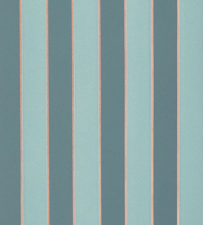 Regency Stripe Wallpaper in Duck Egg/Copper by Osborne & Little | Jane ...