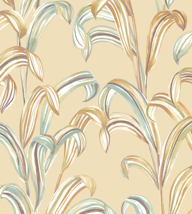 Revive Wallpaper in Flaxen by Ohpopsi | Jane Clayton