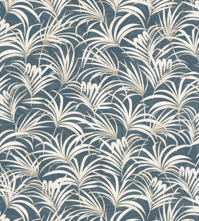 Richard Wallpaper in Bleu Canard Or by Caselio | Jane Clayton