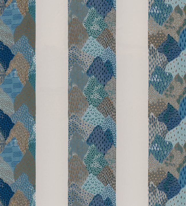 Rolling Hills Fabric in Blue by Travers | Jane Clayton