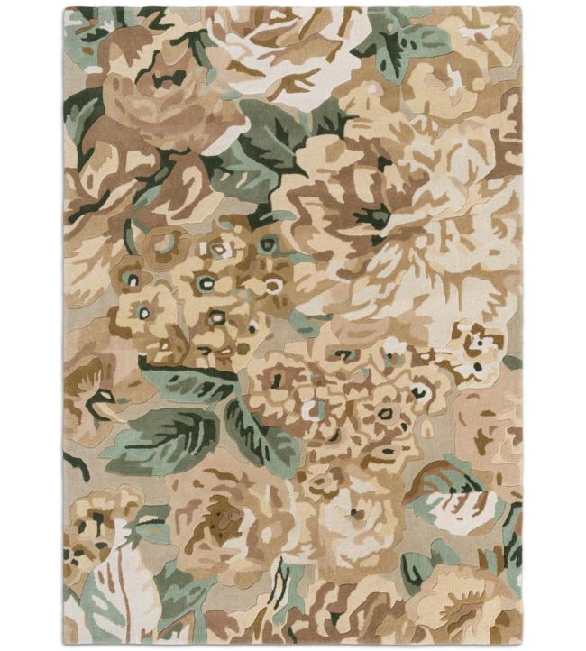 Rose & Peony Rug in Birch by Sanderson | Jane Clayton